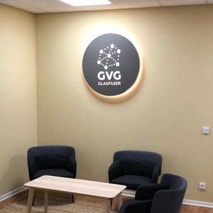 Custom 3D Backlit Clinic Logo Sign: Business Office Decor, Circle Led ...