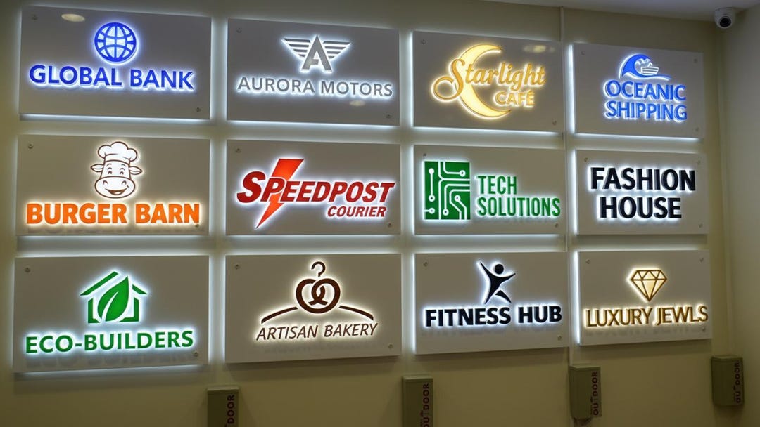 Custom Business Sign, Backlit Door Sign, Backlit Business Sign ...