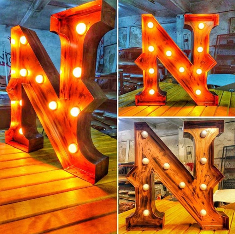 Custom Marquee Signs Metal LED Logo Business Illuminated - Etsy
