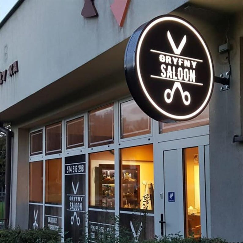 Custom Double Sided LED Blade Sign: Exterior Wall Mounted Light Box - Etsy