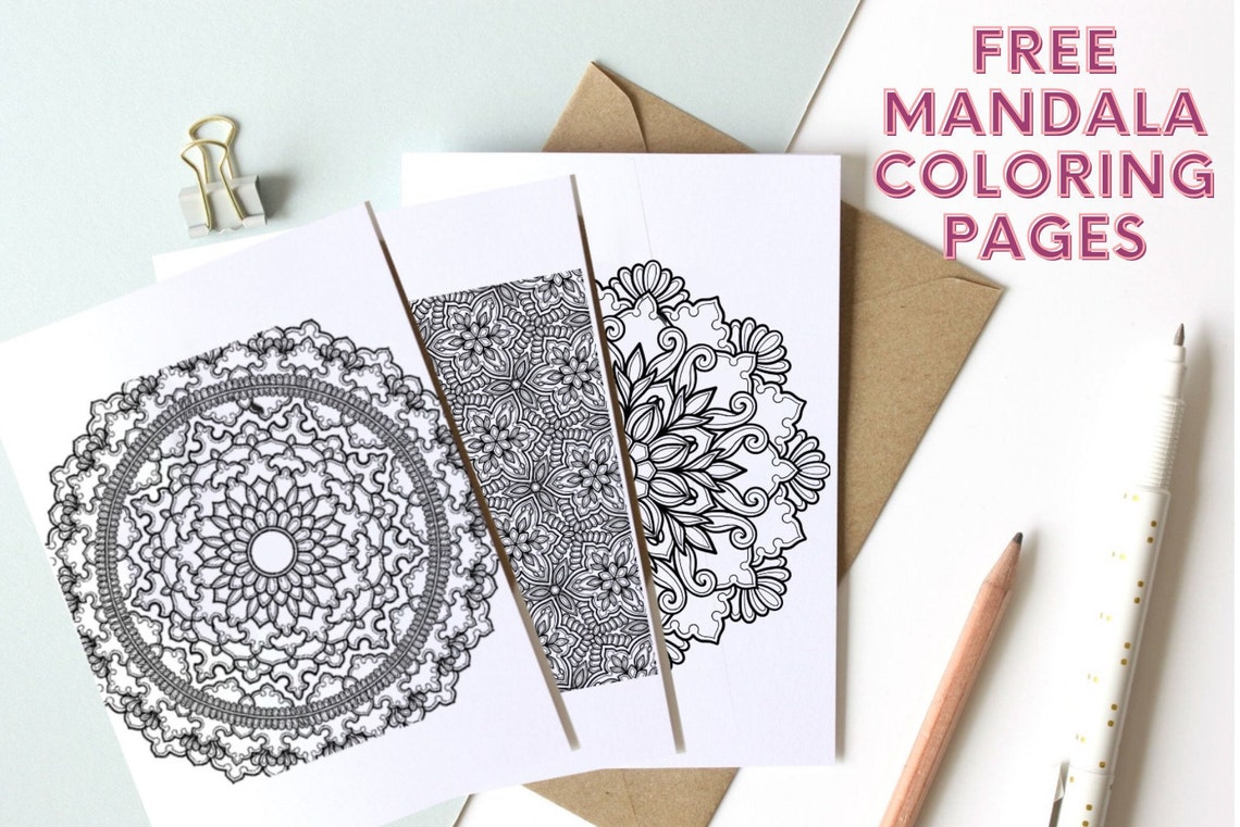 4 Mandala Coloring Pages for Adults 4 Printable Coloring Pages Instant ...