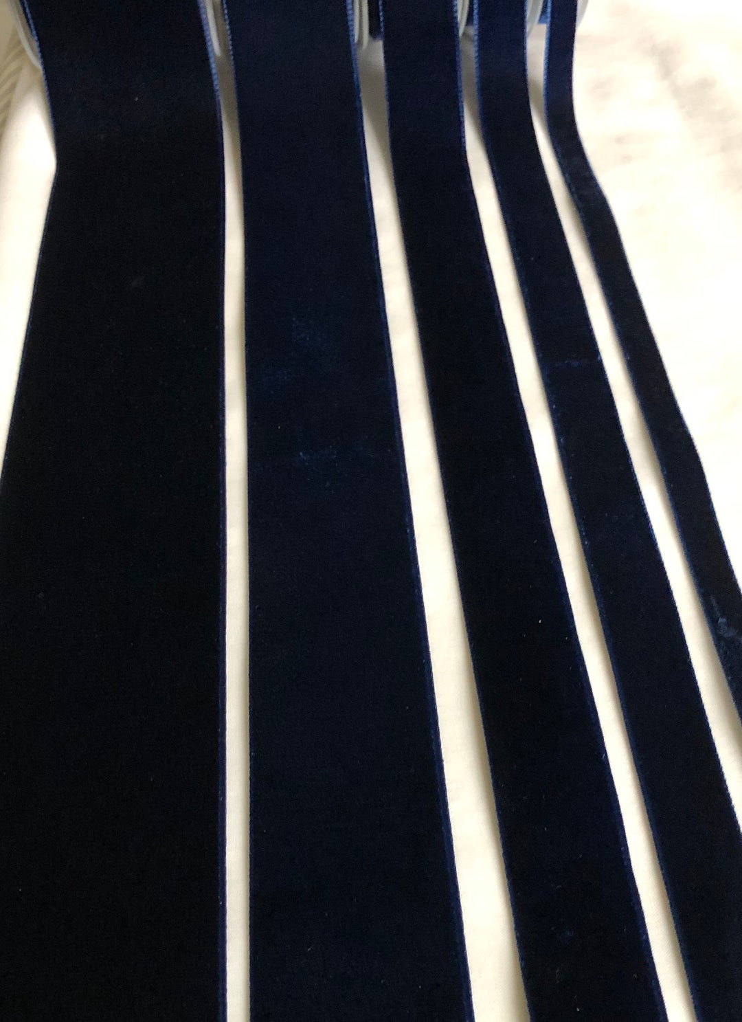 Navy Blue Velvet Ribbon in Different Widths - Etsy
