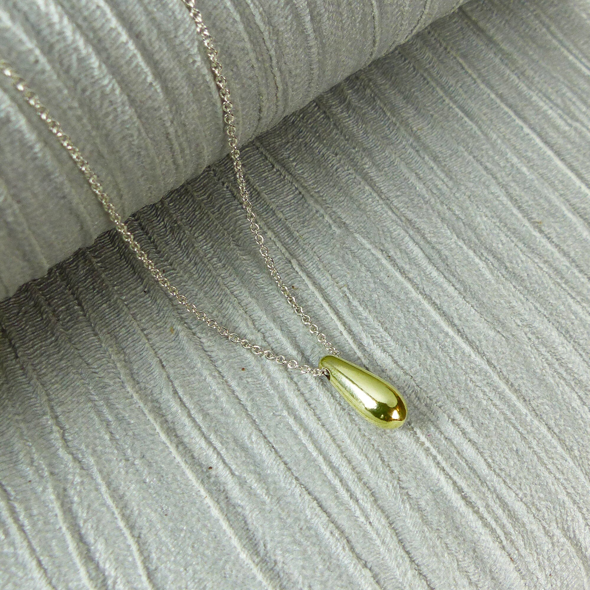 Silver Teardrop Necklace Sterling Silver Necklace Silver Teardrop ...