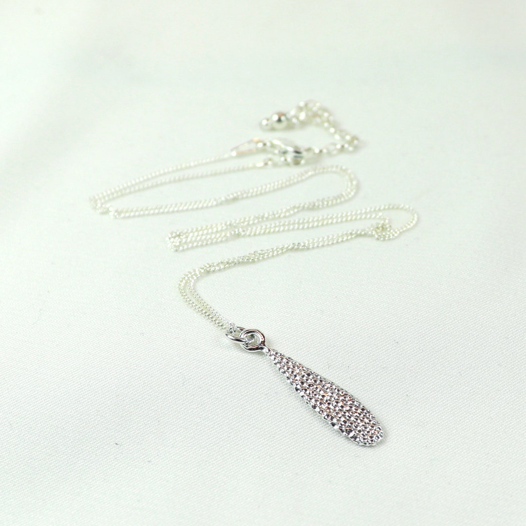 Sterling Silver Textured Pendant Textured Silver Pendant Teardrop Shape ...