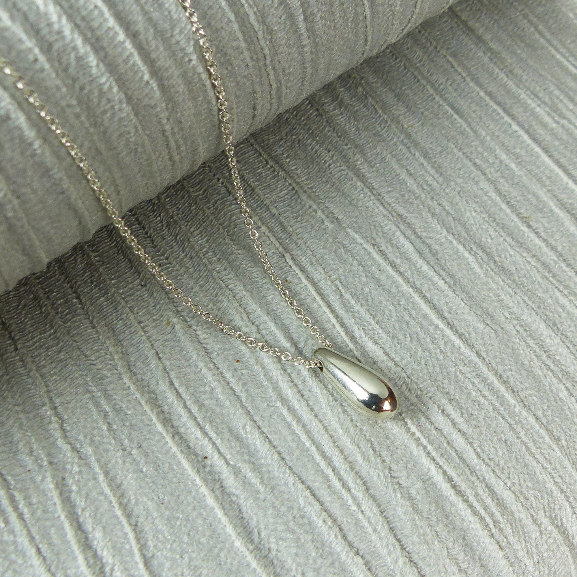 Silver Teardrop Necklace Sterling Silver Necklace Silver Teardrop ...