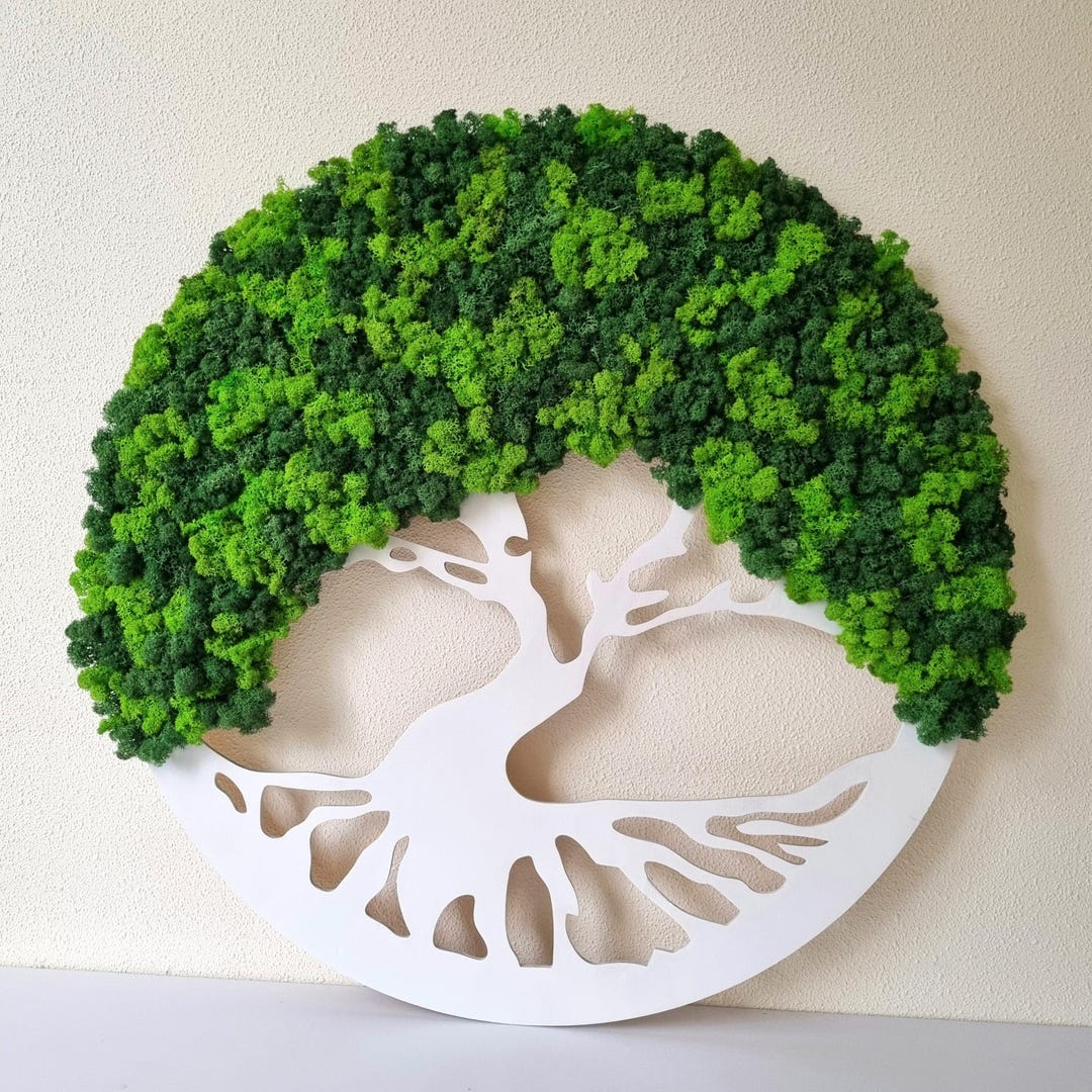 Wall Moss Decor, Tree of Life, Large Wall Art, Tree With Stabilized ...