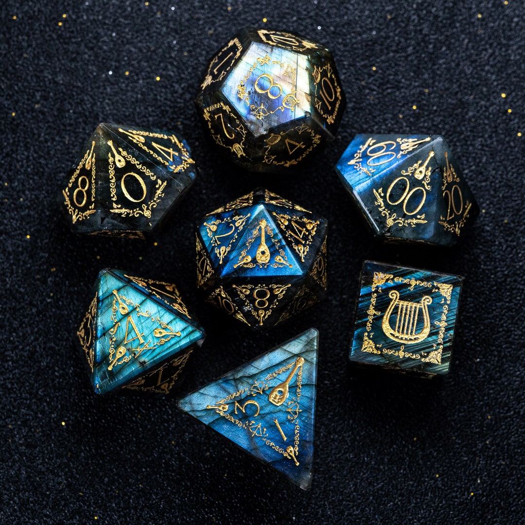 Dnd Dice Set Labradorite Polyhedral Dice Set Set Dungeons and Dragons ...