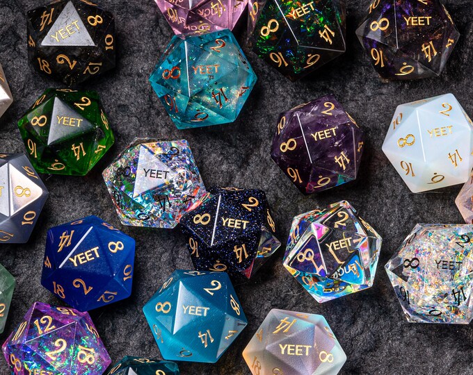 D20 Engraved White Howlite Gemstone D20 Dice Dungeons and - Etsy