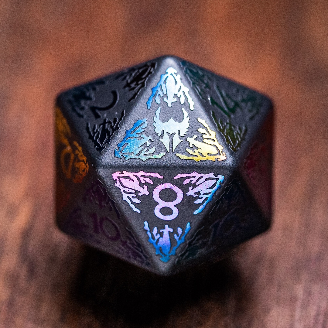 Dnd Dice Set Hematite Set Raised Dice for Dungeons and Dragon, RPG Game ...