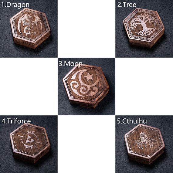 Role Playing Games Wooden Dice Box & Custom Laser Engraving Warlock ...