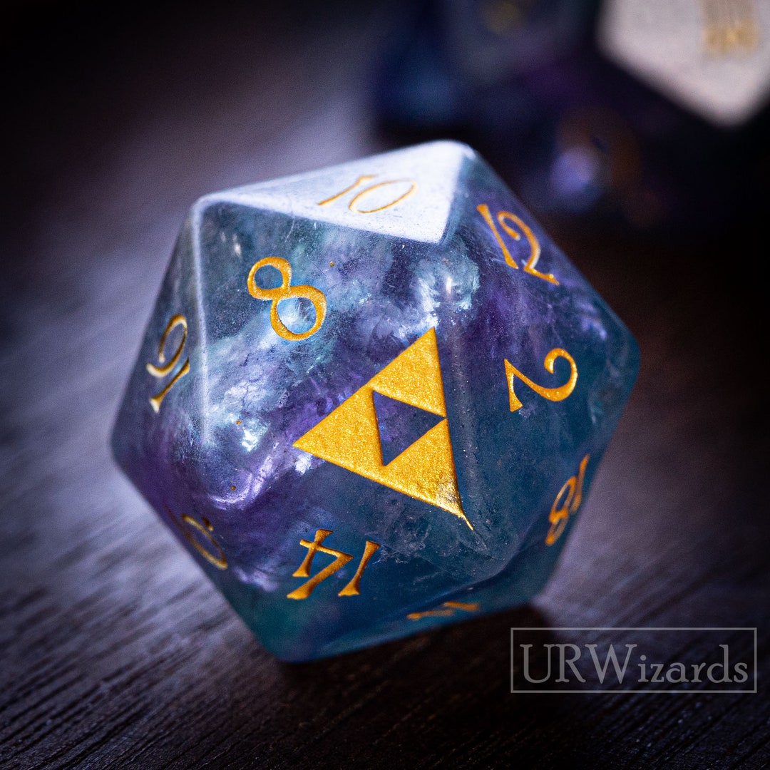 Dnd Dice Set Rainbow Fluorite Set Engraved for Dungeons and Dragons ...