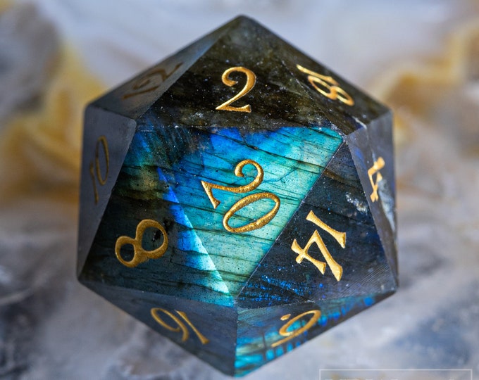 D20 Engraved White Howlite Gemstone D20 Dice Dungeons and - Etsy