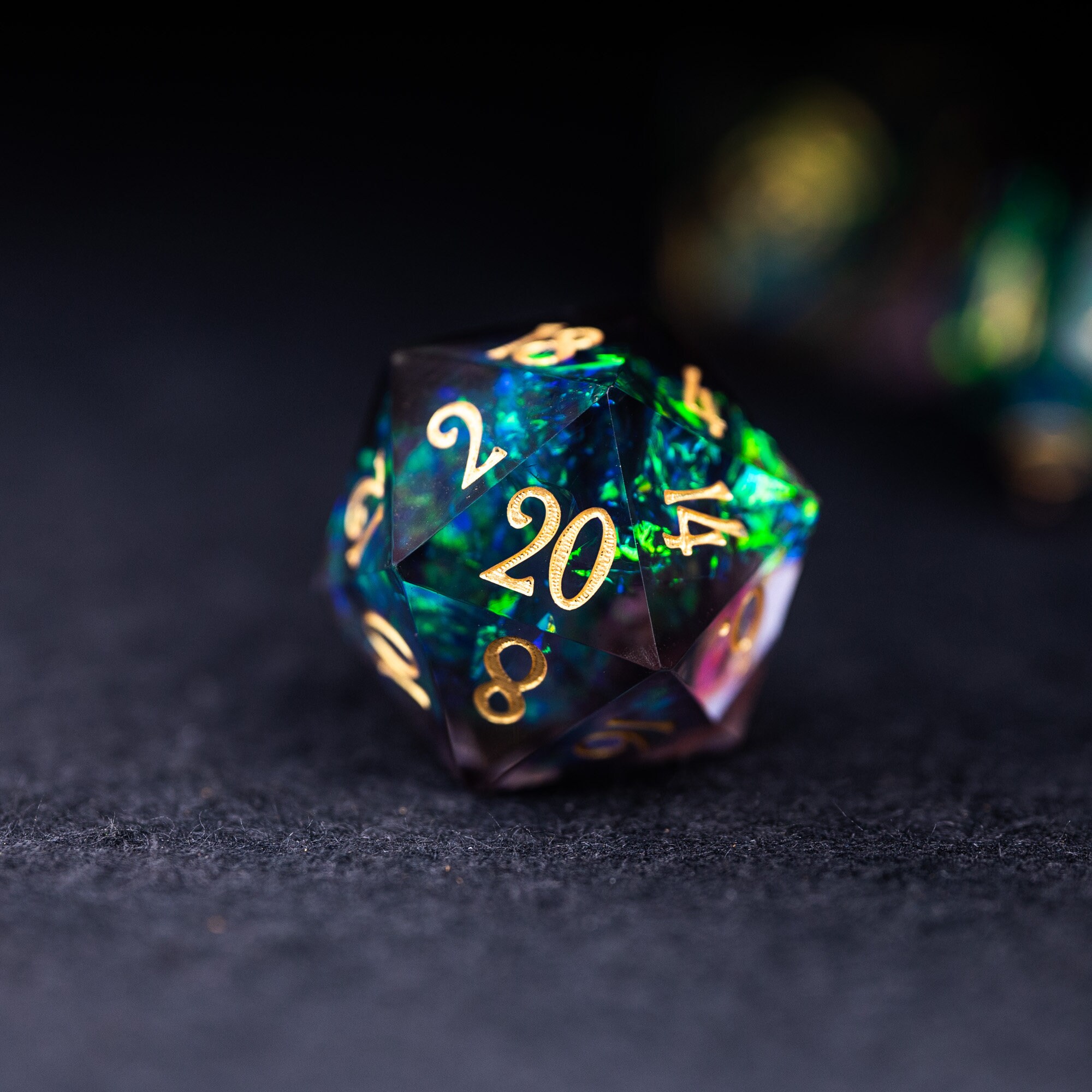 Full Set Handmade Resin Sharp Edge Dice Polyhedral Dice Set - Etsy