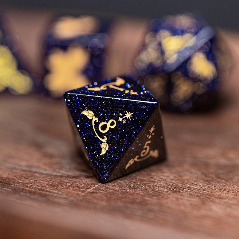 Full Set Blue Sandstone Polyhedral Dice Set Set Dungeons and - Etsy