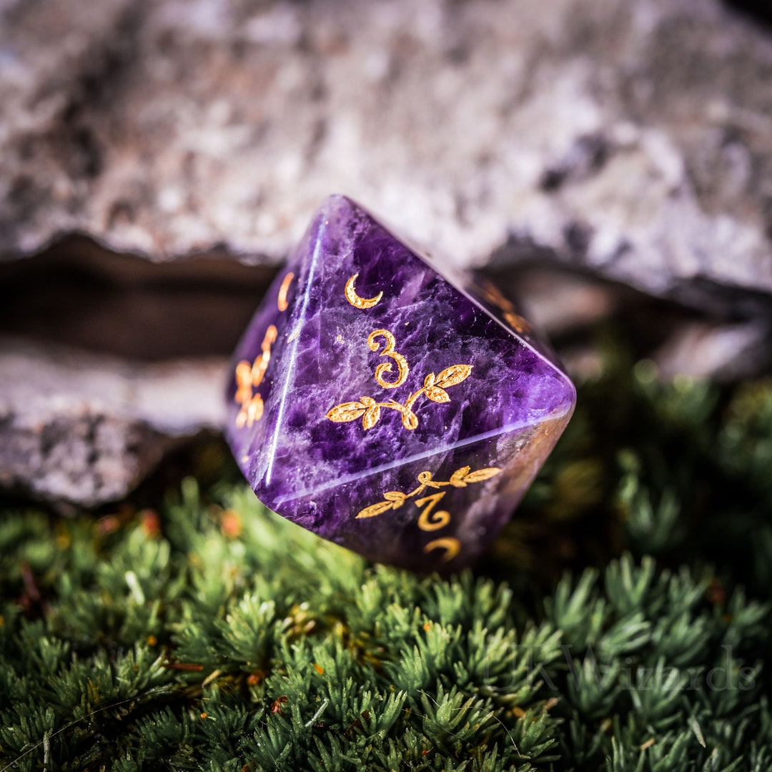 Dnd Dice Set Amethyst Polyhedral Dice Set Gemstone Set - Etsy