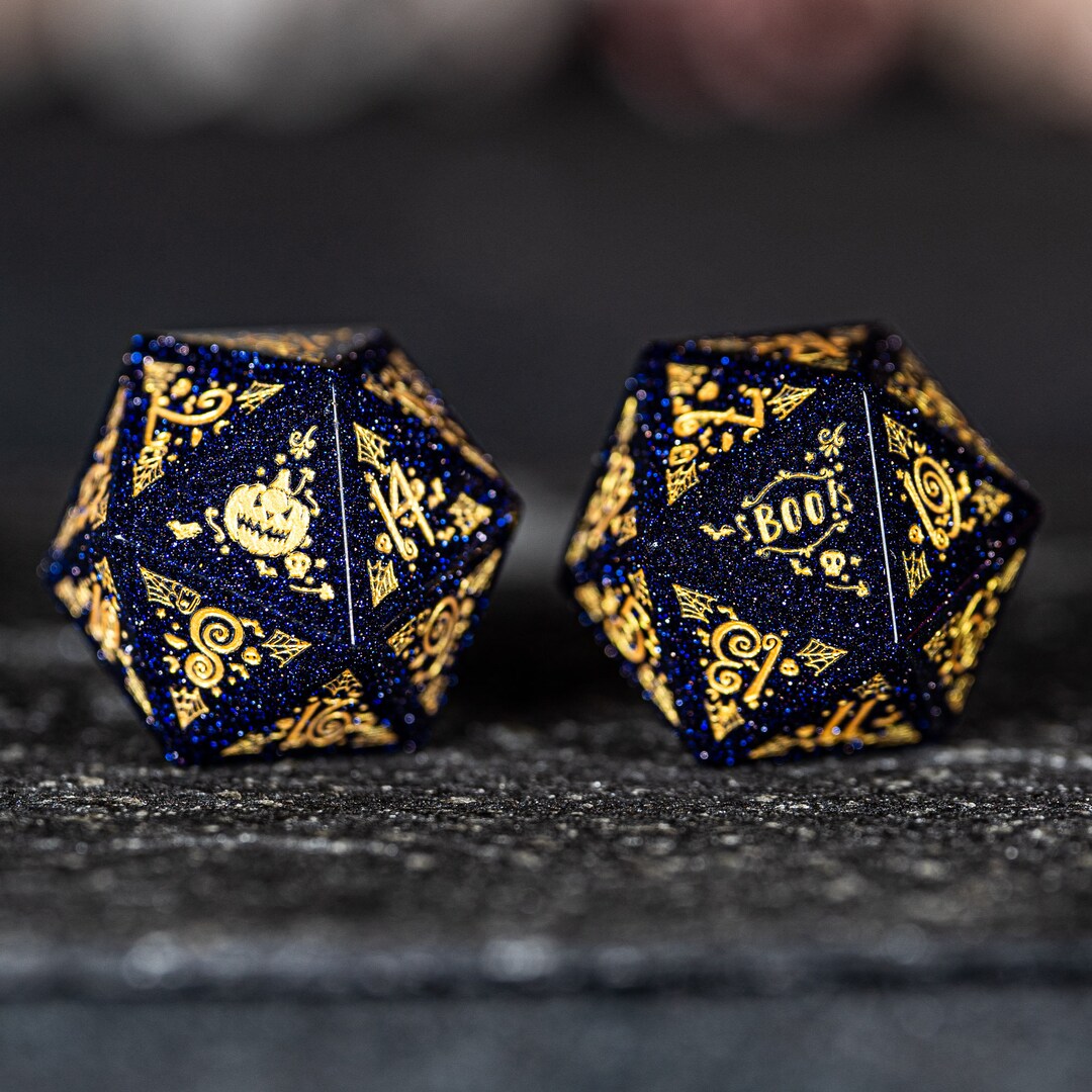 Dnd Dice Set Blue Sandstone Polyhedral Dice Set Set Dungeons and ...