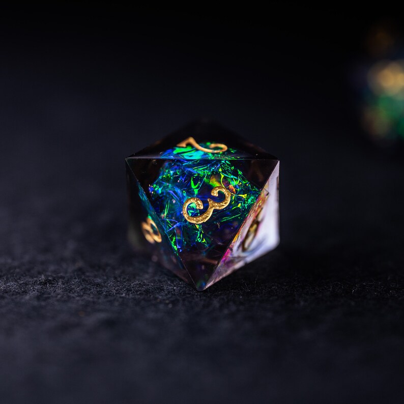 Full Set Handmade Resin Sharp Edge Dice Polyhedral Dice Set - Etsy