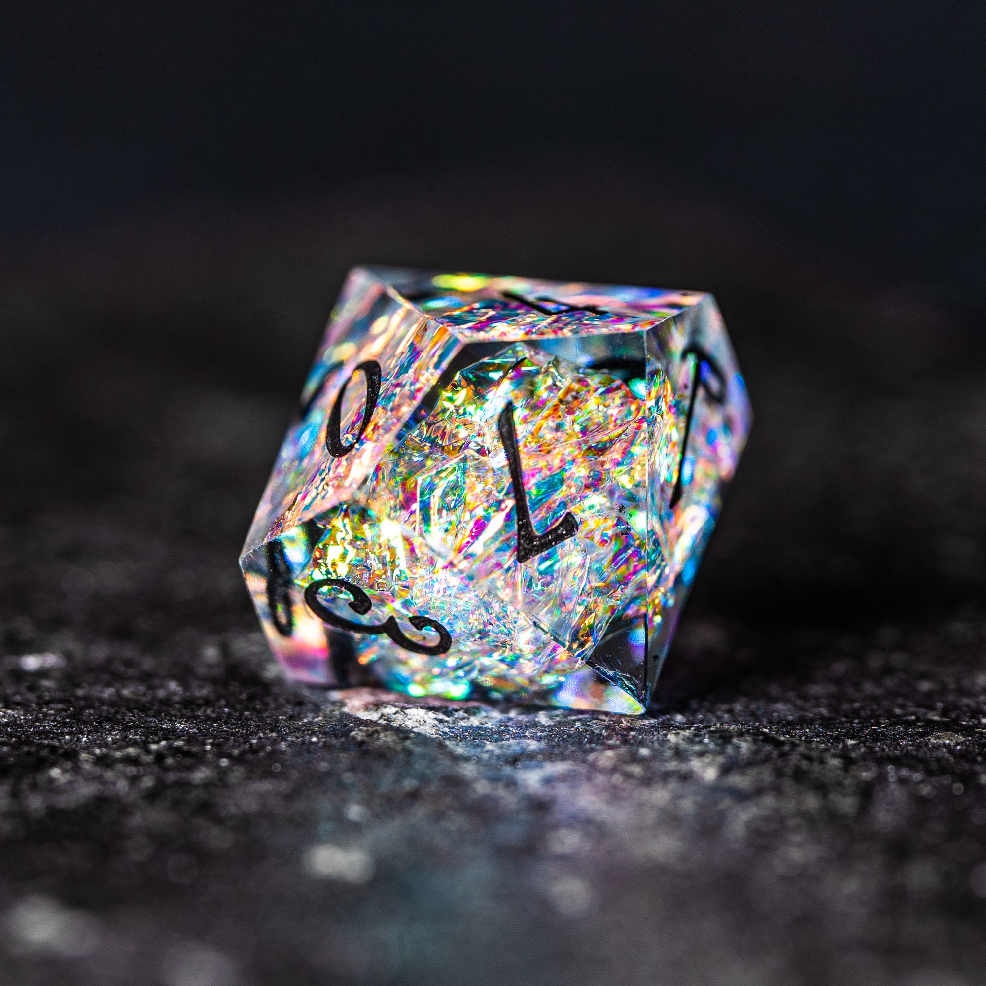 Full Set Handmade Resin Sharp Edge Dice Polyhedral Dice Set - Etsy