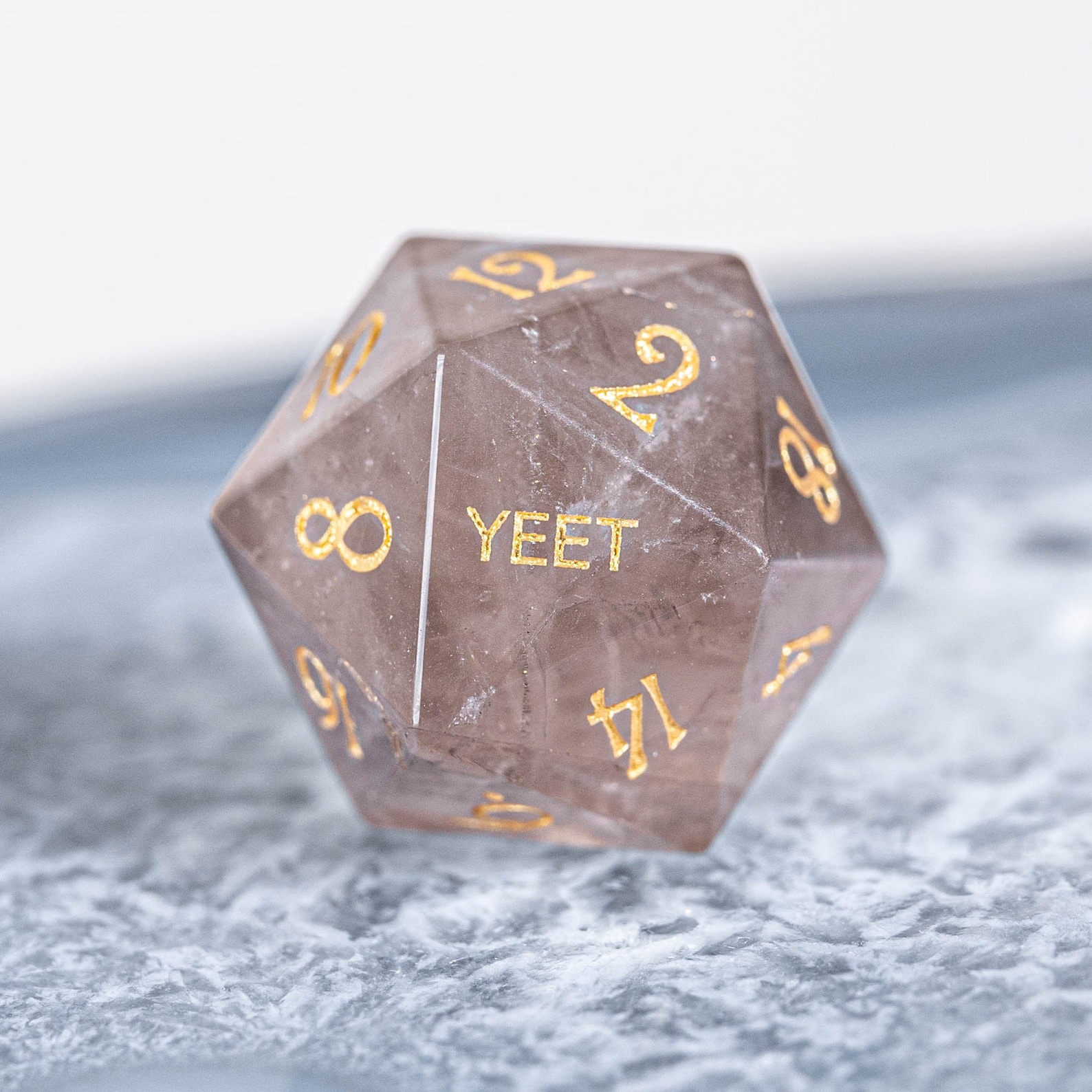 Full Set Smoky Quartz Polyhedral Dice Set Gemstone Dnd Dice - Etsy