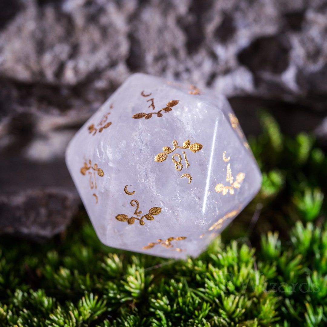 Dnd Dice Set Clear Quartz Polyhedral Dice Set Gemstone Set Dungeons and ...