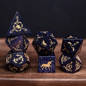 Full Set Blue Sandstone Polyhedral Dice Set Set Dungeons and - Etsy