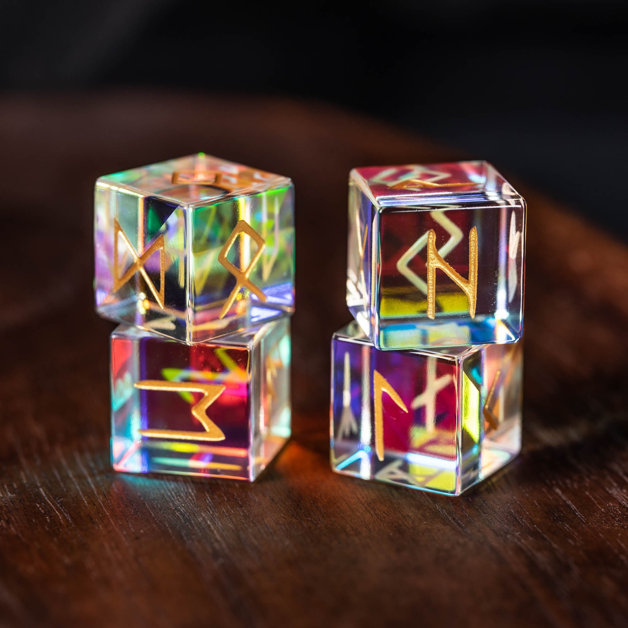 Engraved Rune Dice Scrying Dice D6 Viking Runes of Dichroic | Etsy