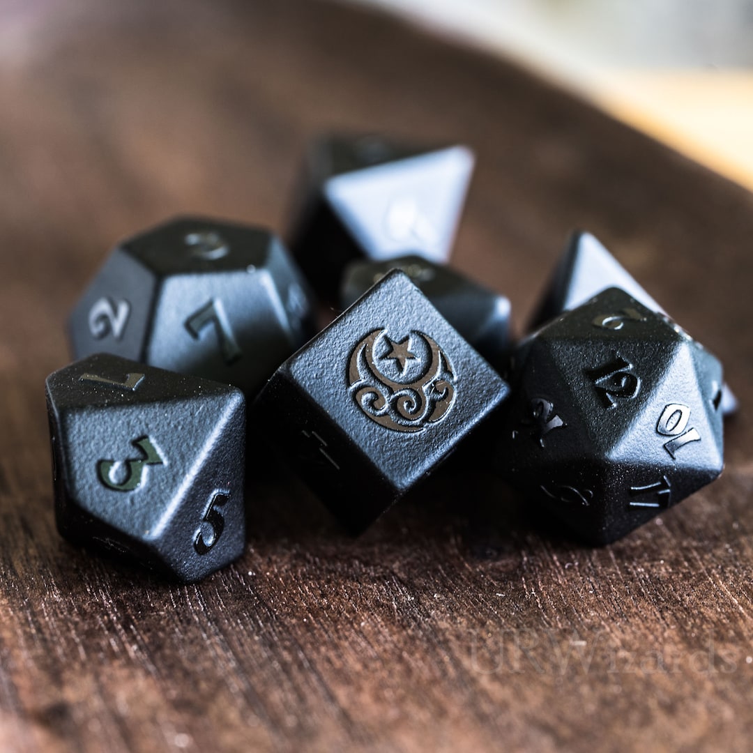 Dnd Dice Set of Raised Obsidian Polyhedral Dice Set Gemstone Set ...