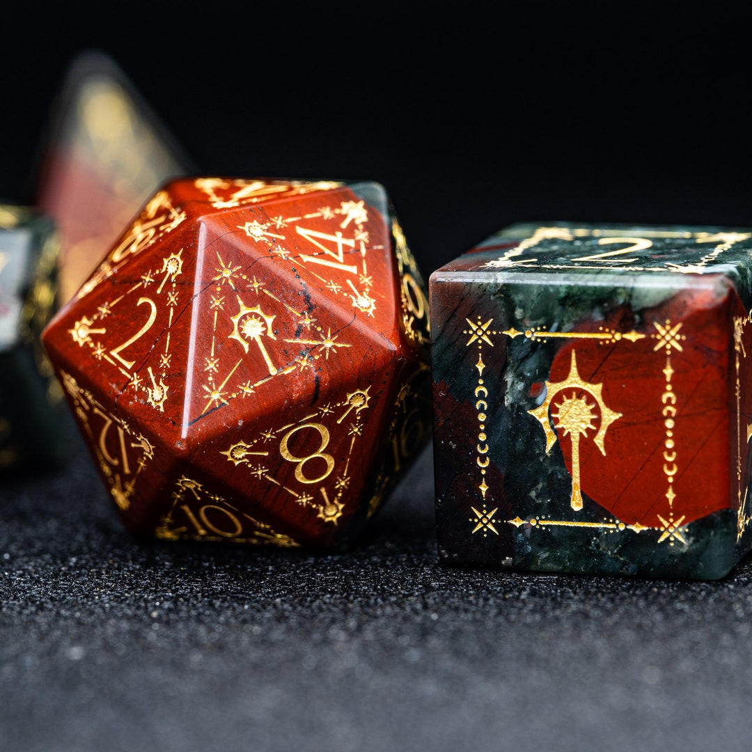 Dnd Dice Set Bloodstone Polyhedral Dice Set Set Dungeons and Dragons ...