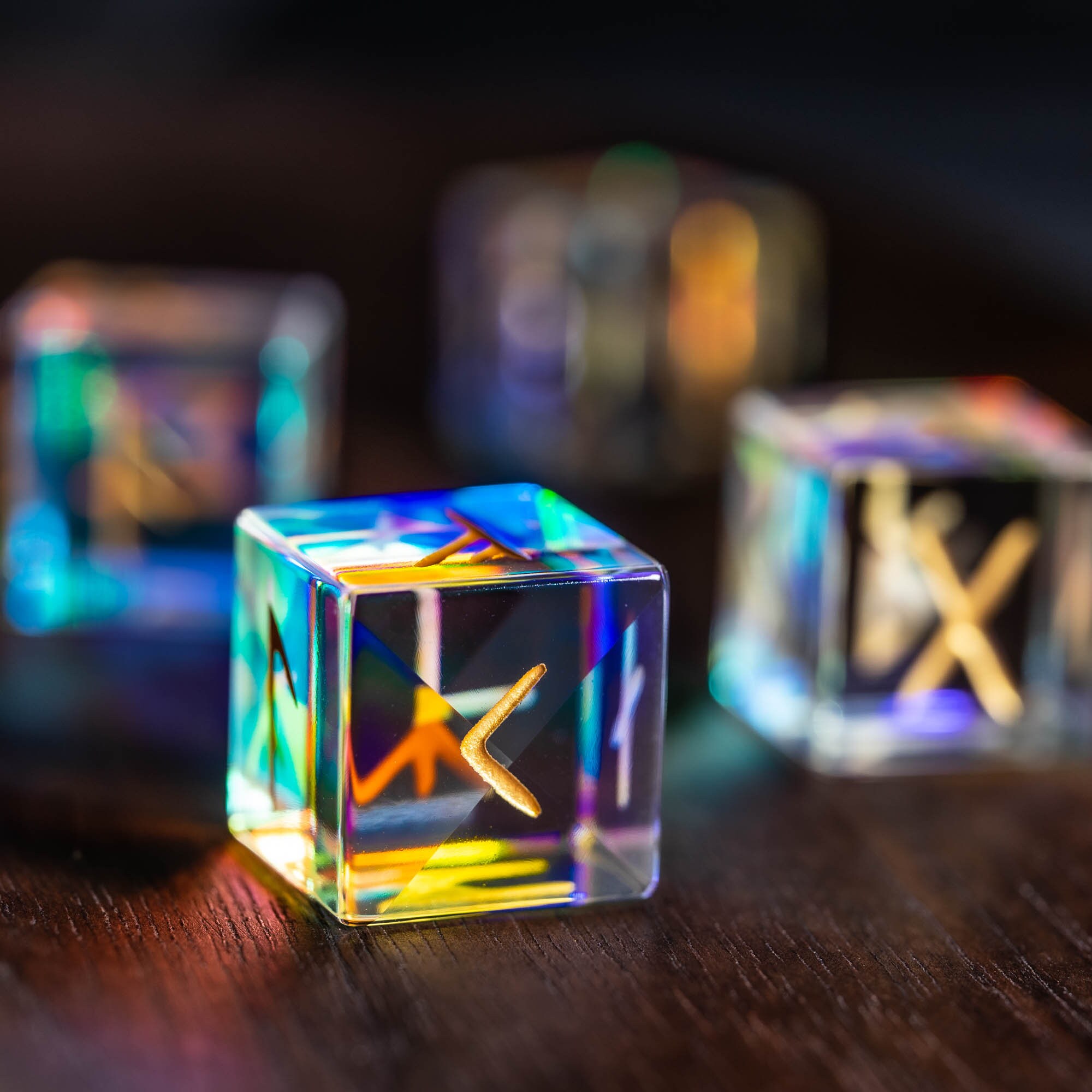 Engraved Rune Dice Scrying Dice D6 Viking Runes of Dichroic | Etsy