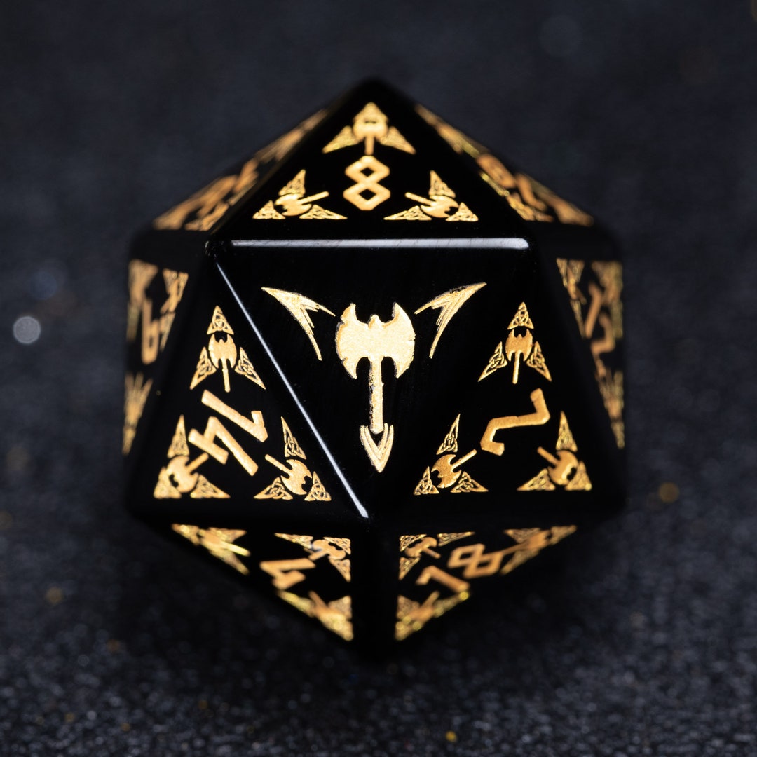 Dnd Dice Set Obsidian Polyhedral Dice Set Set Dungeons and Dragons, RPG ...