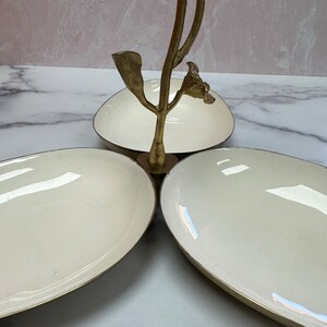 Kitchen Décor 3 Bowl Condiment Server-white Condiment Server - Etsy