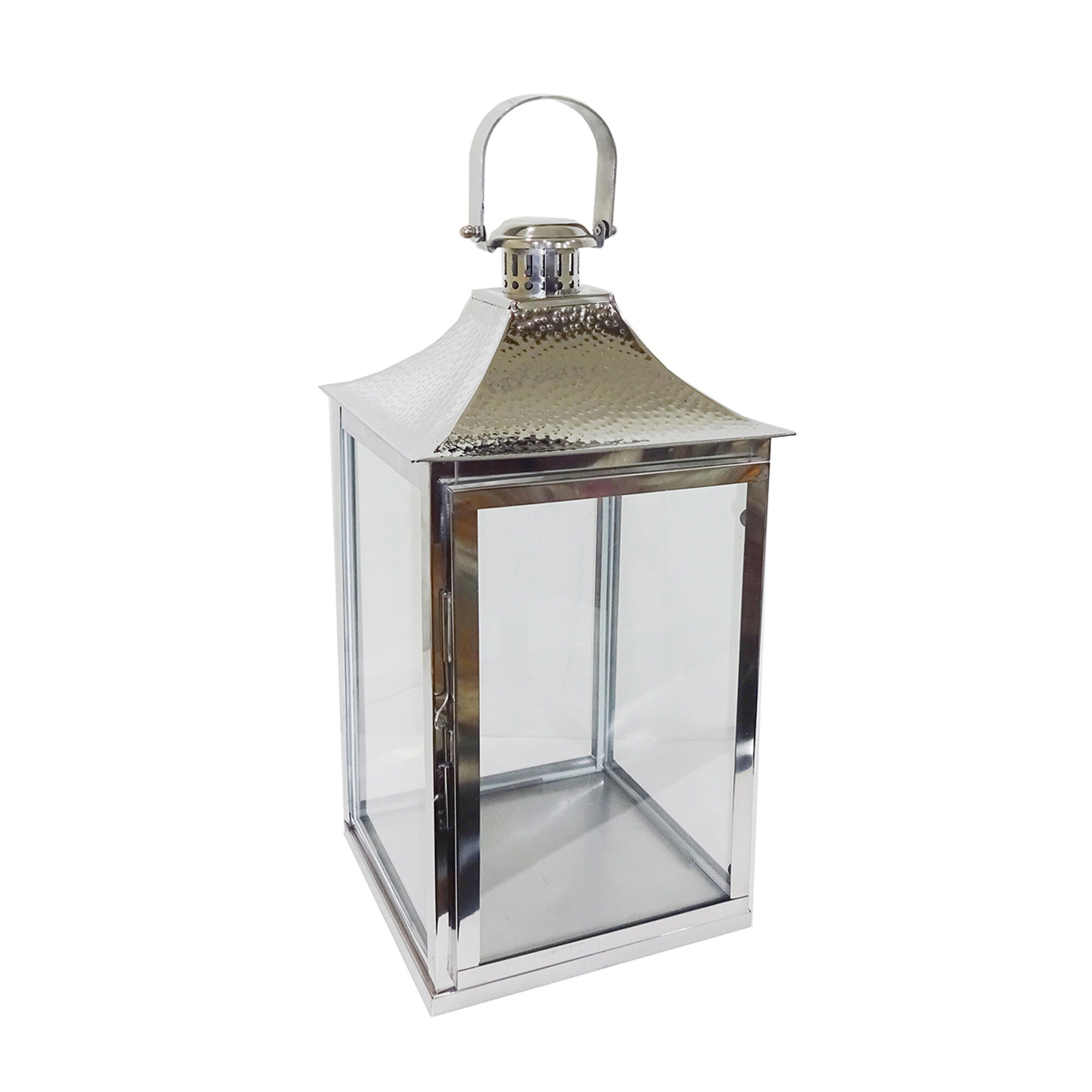Silver Metal Glass Candle Lantern for Home Console Table Patio - Etsy