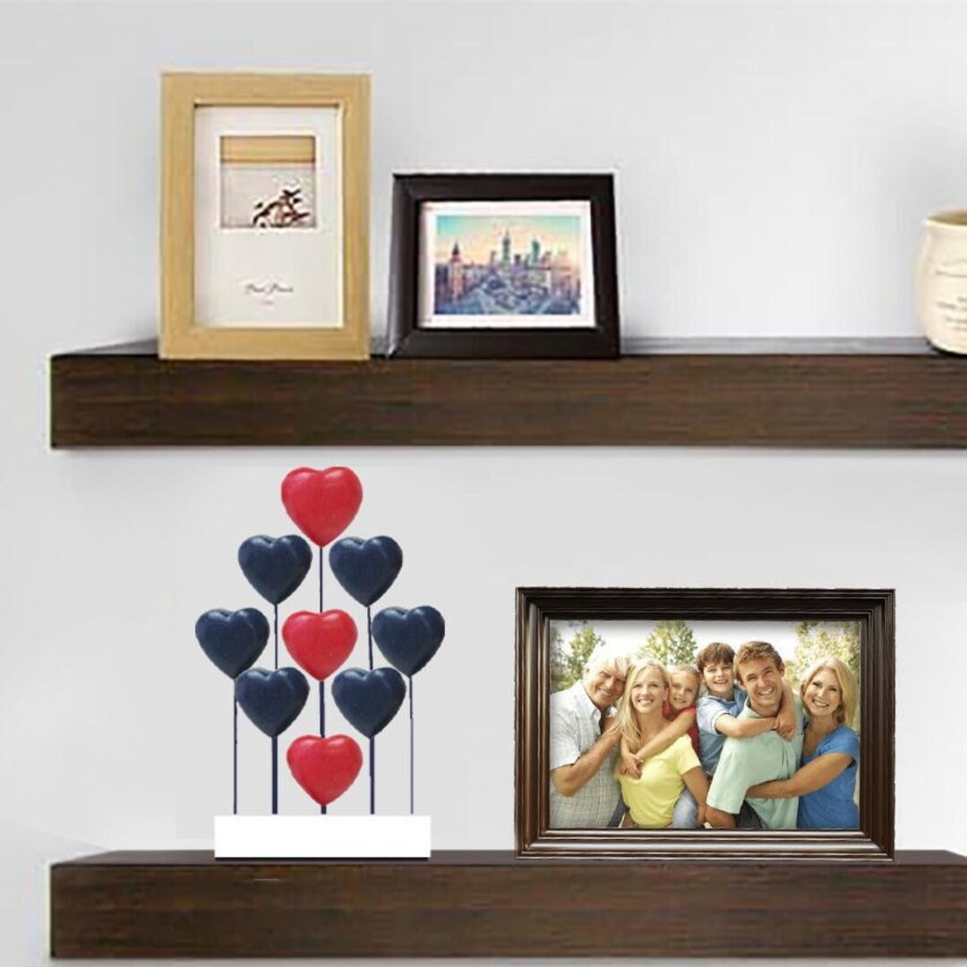 Carved Wooden Hearts Decor, Heart Coffee Table Decor, Wooden ...