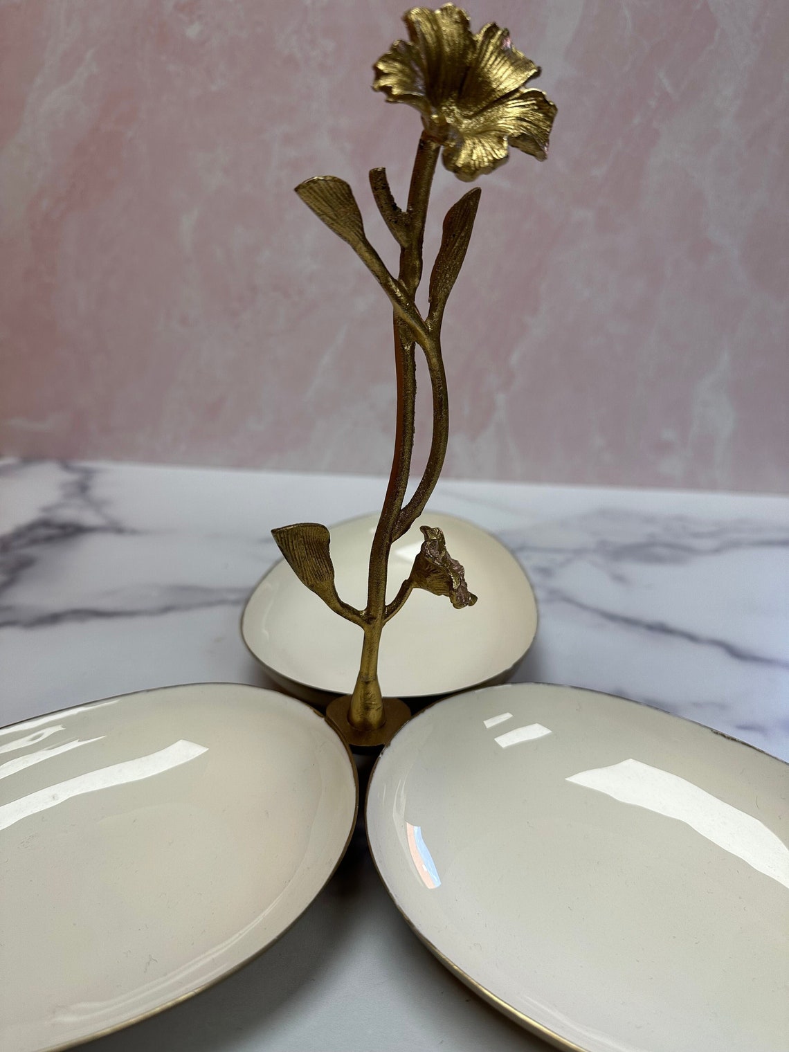 Kitchen Décor 3 Bowl Condiment Server-white Condiment Server - Etsy