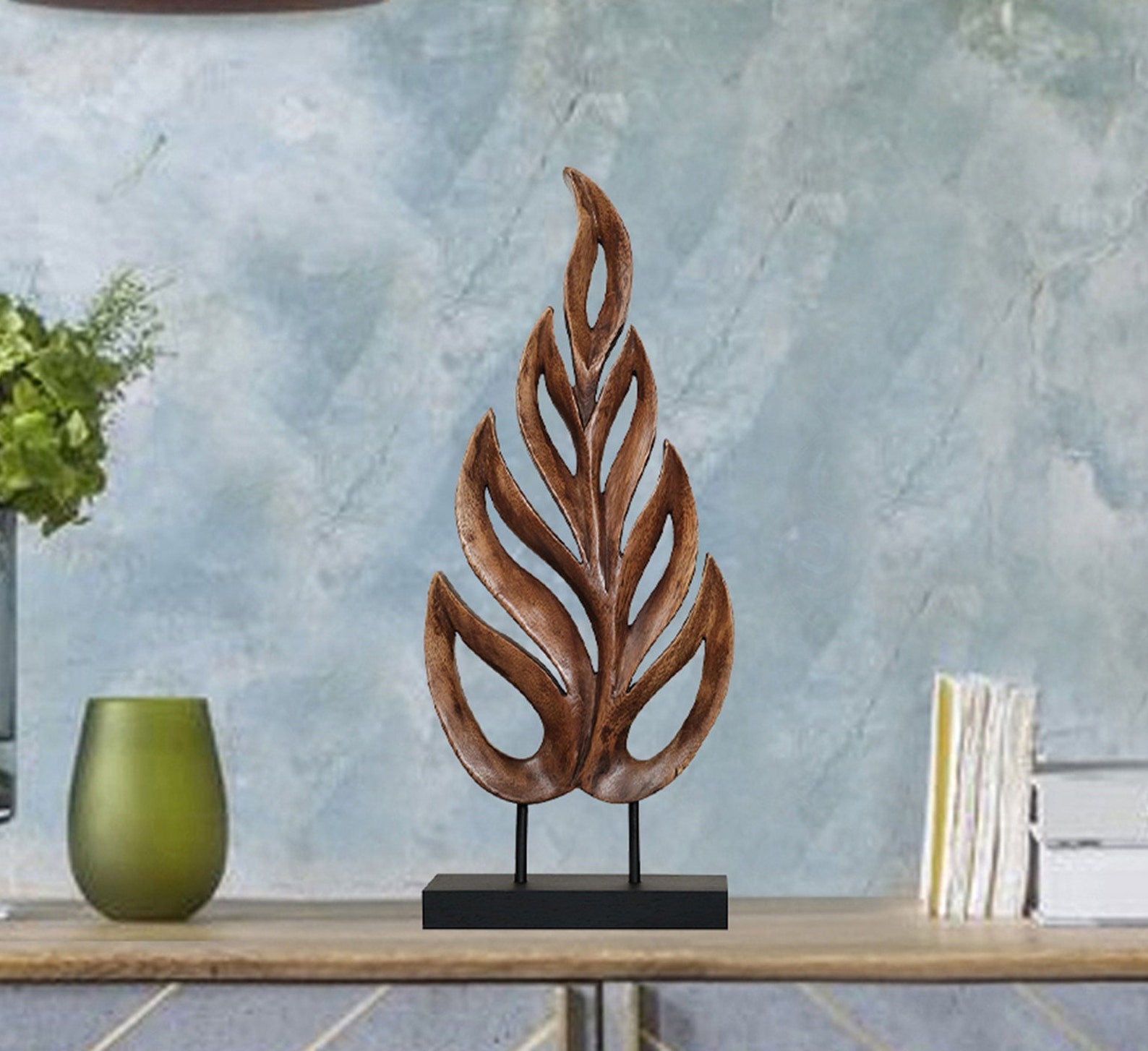 Handmade Leaf Cut Out Wooden Décor Made of Solid Acacia Wood - Etsy