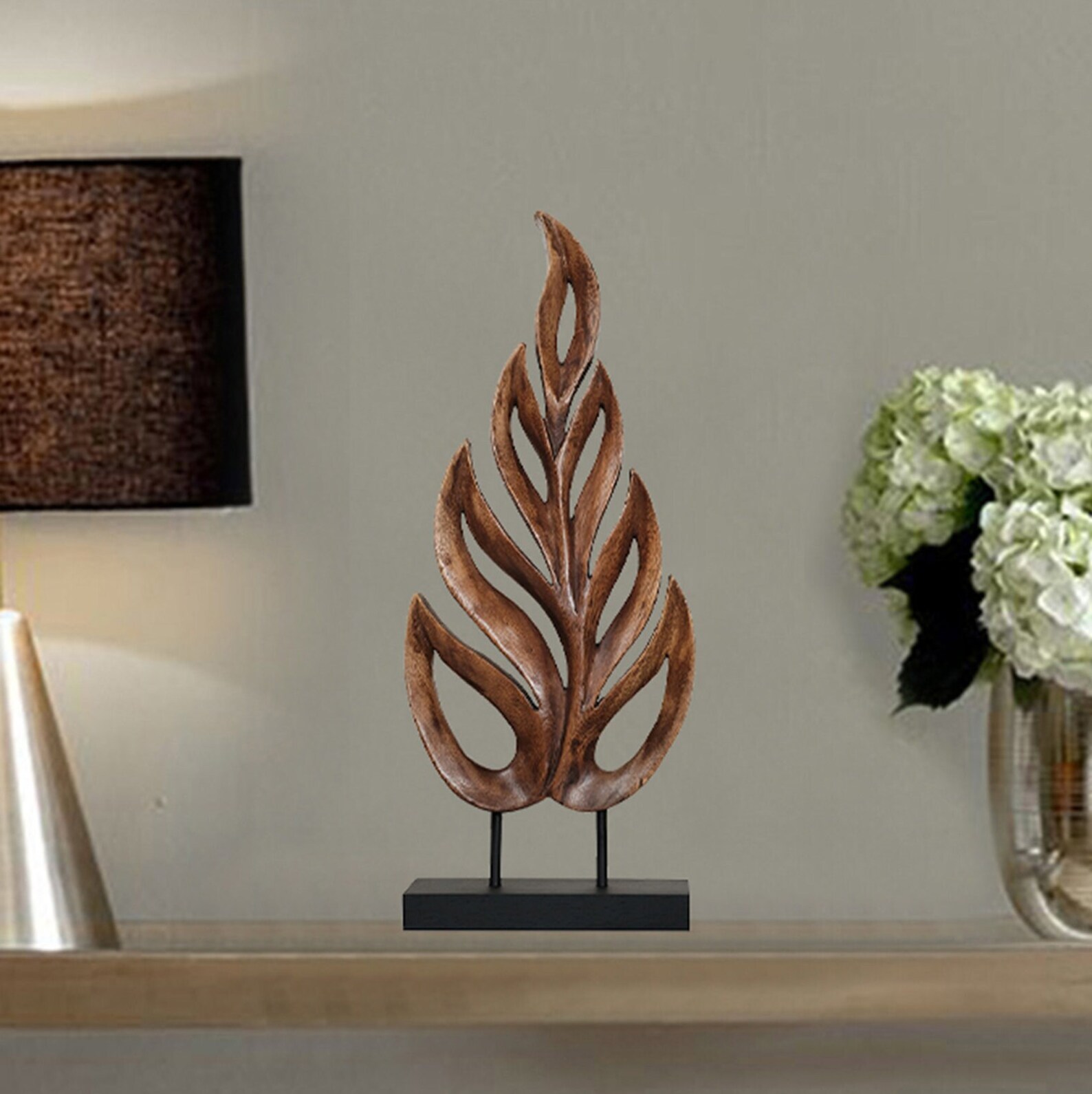 Handmade Leaf Cut Out Wooden Décor Made of Solid Acacia Wood - Etsy