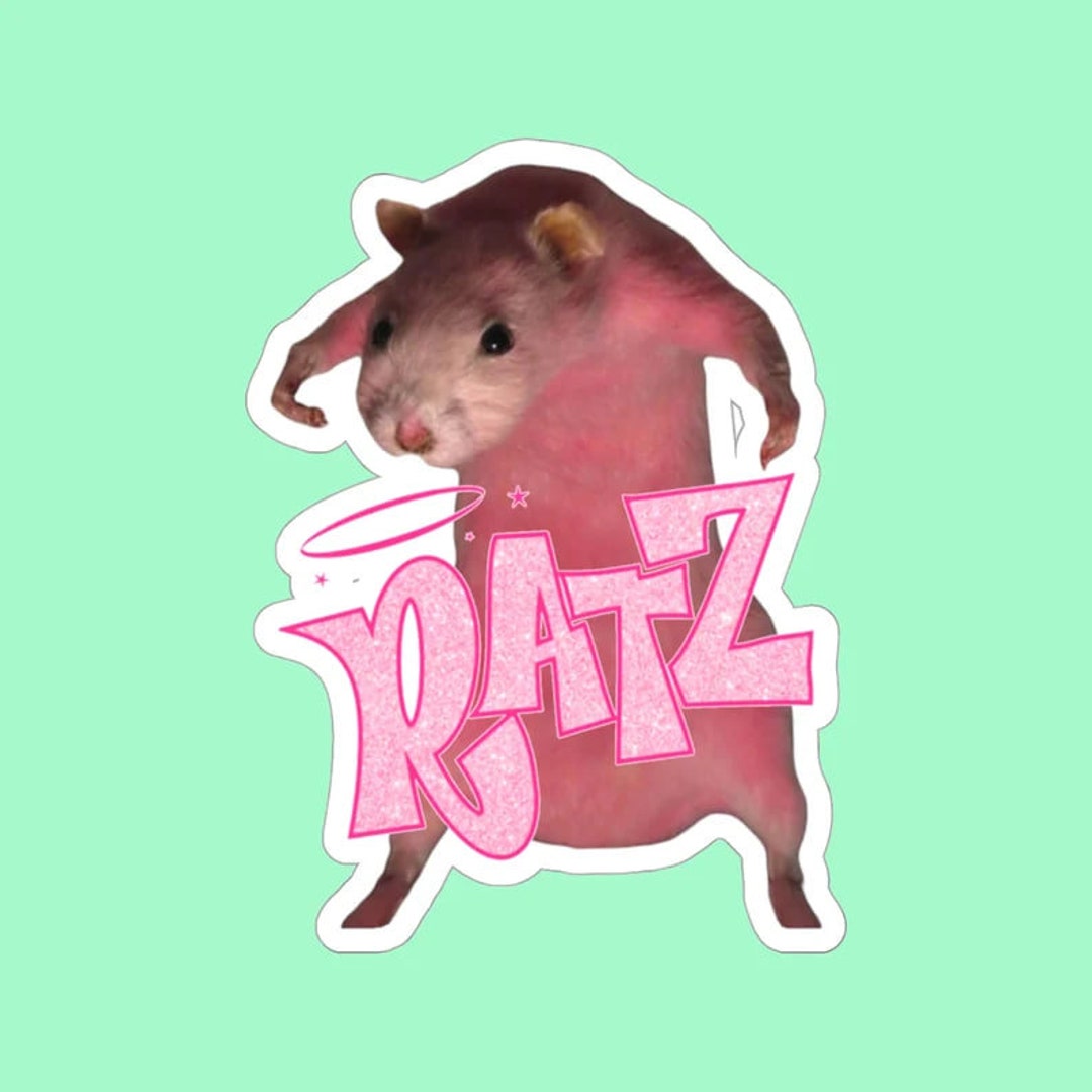 Funny Rat Sticker, Funny Mouse Ratz Sticker, Pink Ratz Mouse Meme ...