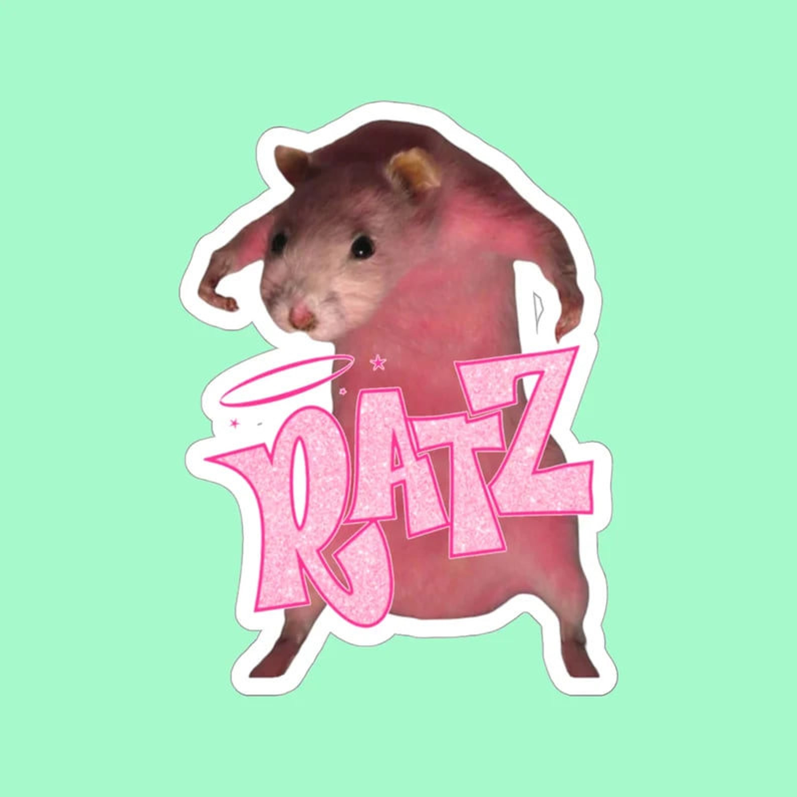 Funny Rat Sticker, Funny Mouse Ratz Sticker, Pink Ratz Mouse Meme ...