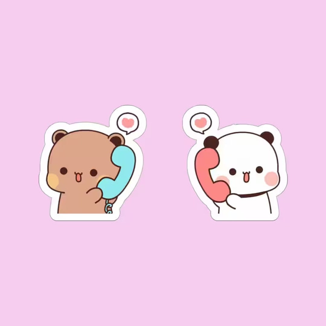 Bubu and Dudu Stickers, Panda Bear Hug Bubu Dudu Sticker, Mochi Panda ...