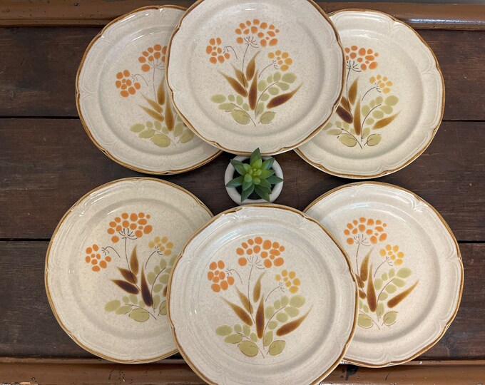 6 Somerset Dinner Plates, Classic by Hearthside Stoneware Plates, 70s ...