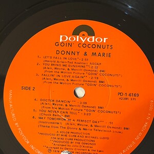 Donny & Marie Goin’ Coconuts Album, 1978 Donny and Marie Album, Movie Soundtrack, Donny and ...