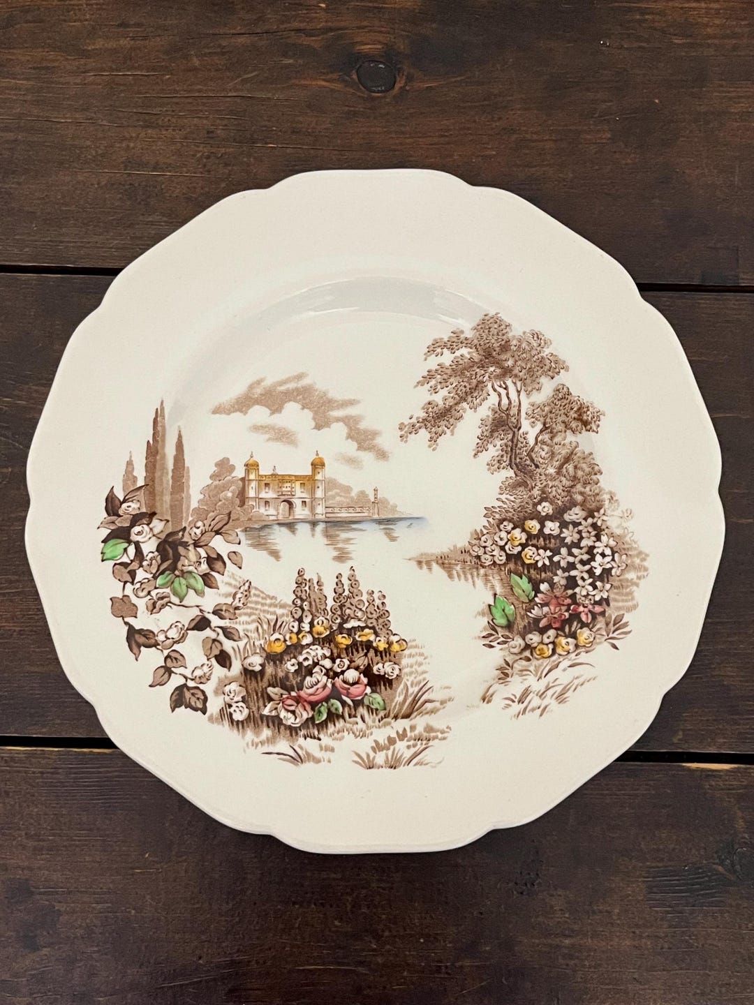Castle on the Lake Dinner Plate by Johnson Bros England, Vintage Plate ...