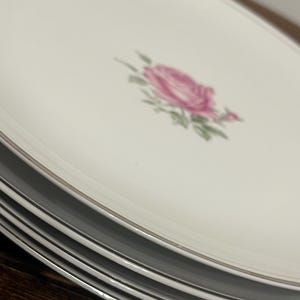 4 Imperial Rose Dinner Plates, Vintage Rose Plates, Cottage Dinner ...