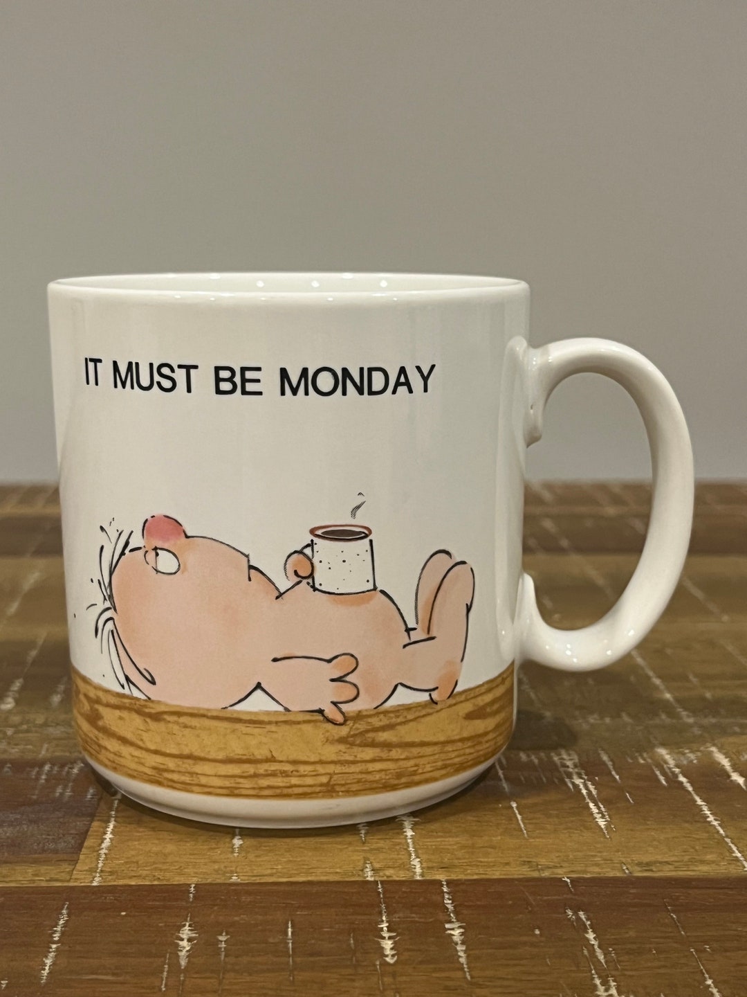 Vintage Monday Humor Mug, Vintage Message Mug George, A. Leaf Cartoon ...