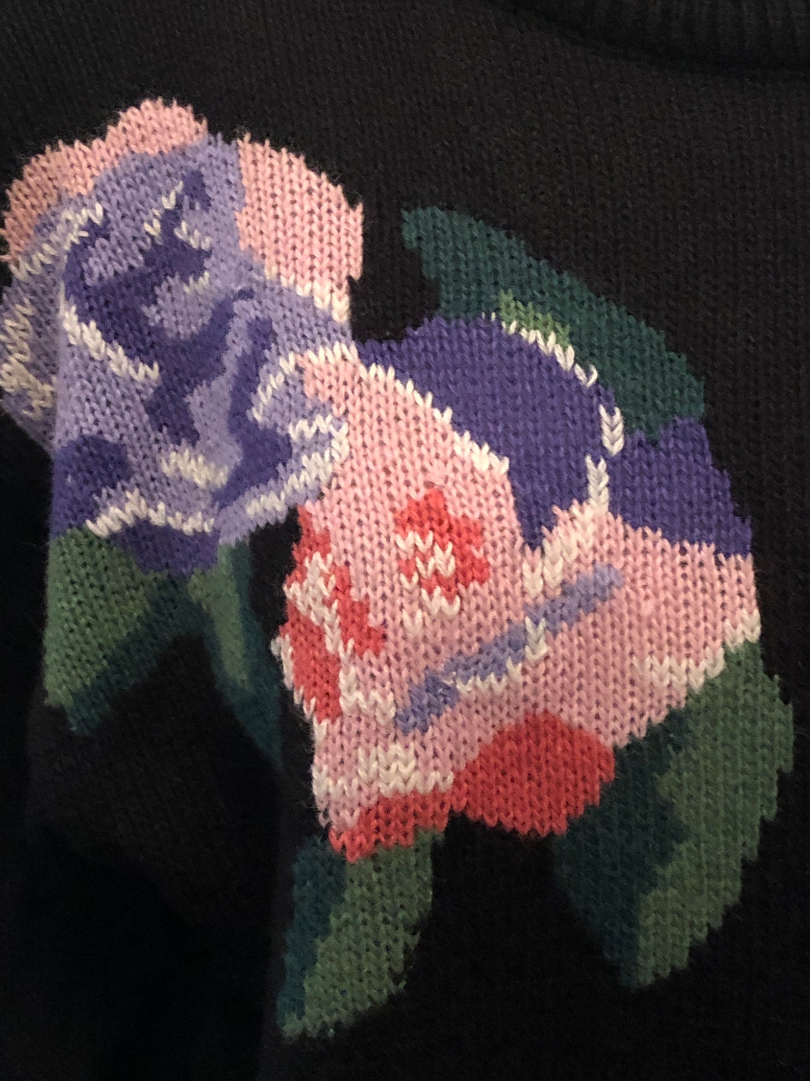 70s 80s Beeline Fashions Floral Sweater Black Floral Sweater - Etsy