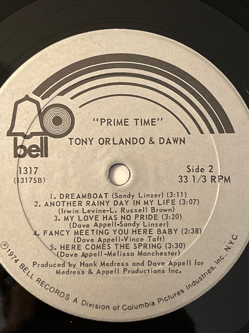 Tony Orlando & Dawn Prime Time Album, 1974 Tony Orlando and Dawn Album ...