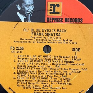 Frank Sinatra Ol’ Blue Eyes is Back Album W Photo Insert, 1973 Frank ...