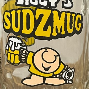 1979 Ziggy’s SUDZMUG, 70s Ziggy Beer Mug, Tom Wilson Ziggy Mug, Glass ...