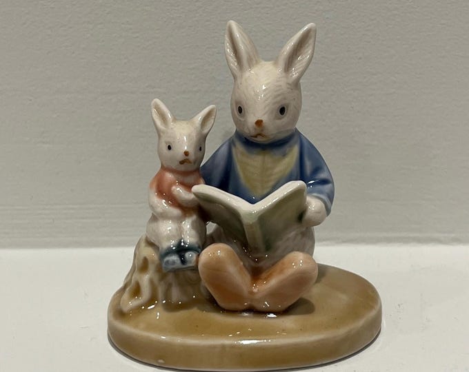 Vintage Albert Kessler Storytime Bunnies Statue, Miniature Figurine ...