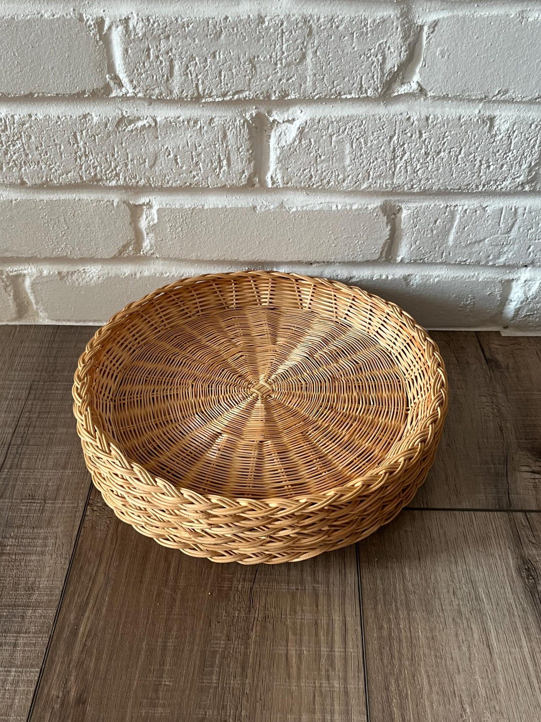 6 Vintage Wicker Paper Plate Holders, Wicker Plates, Outdoor ...